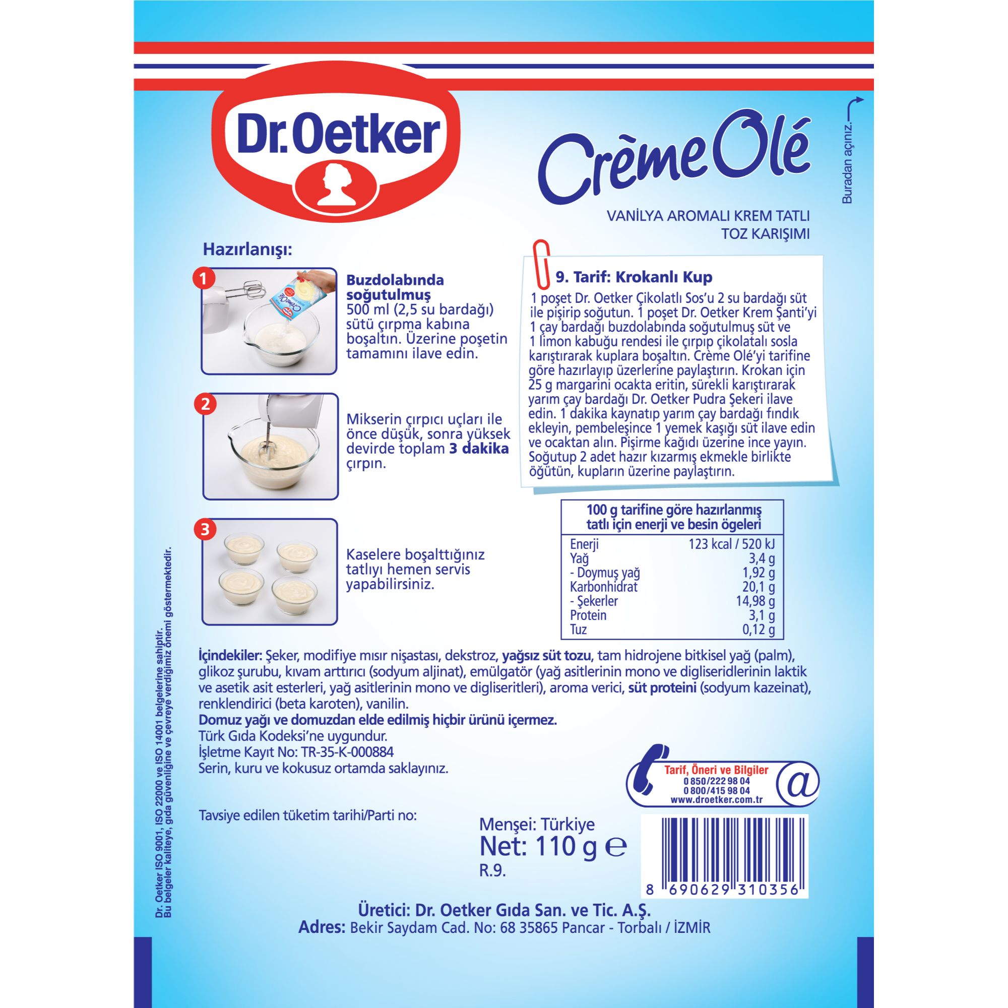 Creme Olé Vanilya Aromalı Arka – Dr.Oetker Product Range